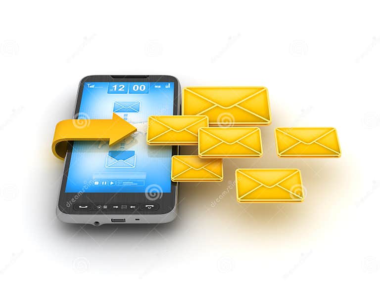Short Message Service (SMS) - Cell Phone Stock Illustration ...