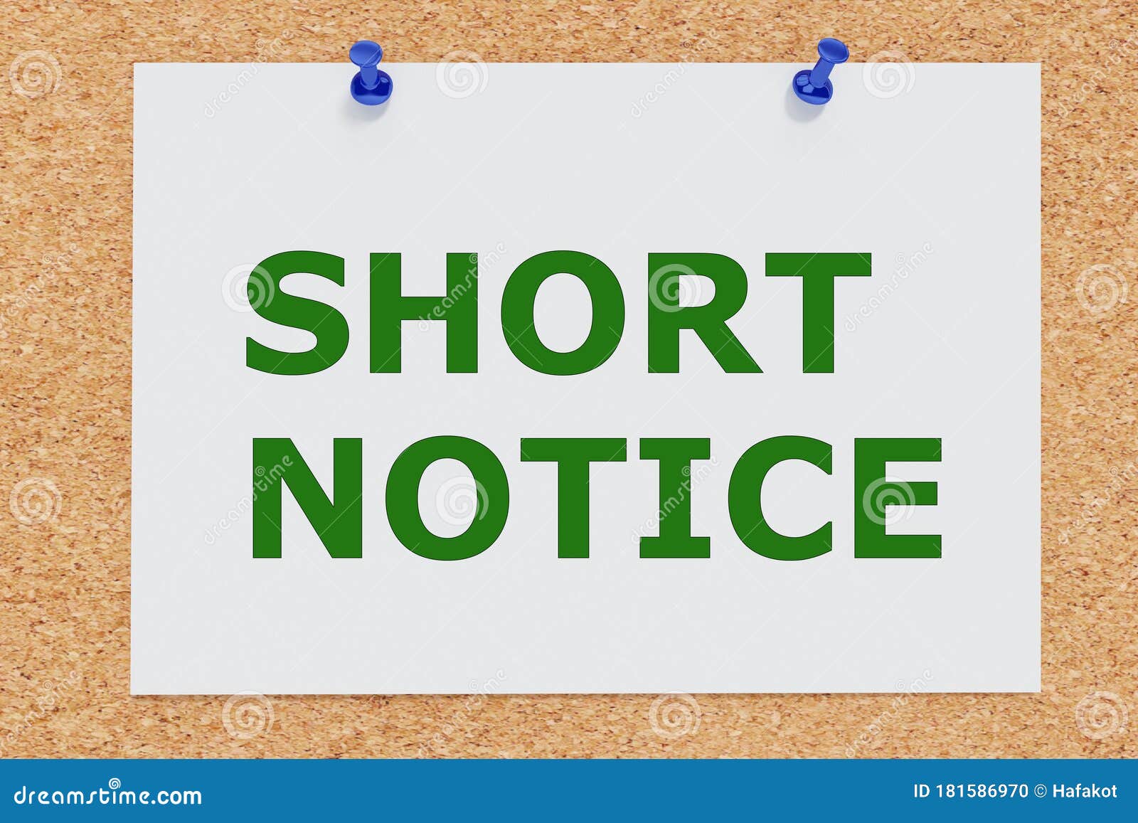 SHORT NOTICE concept stock illustration. Illustration of clip - 181586970