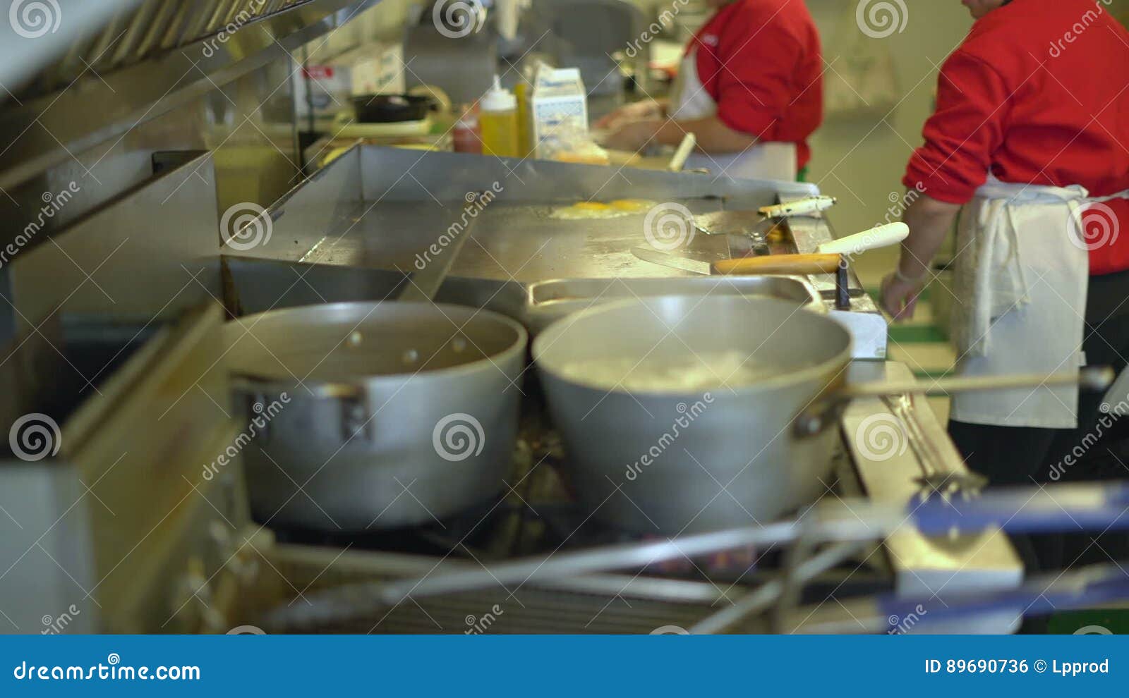 Short Order Cooks in a Busy Deli Stock Footage - Video of lunch, coli ...