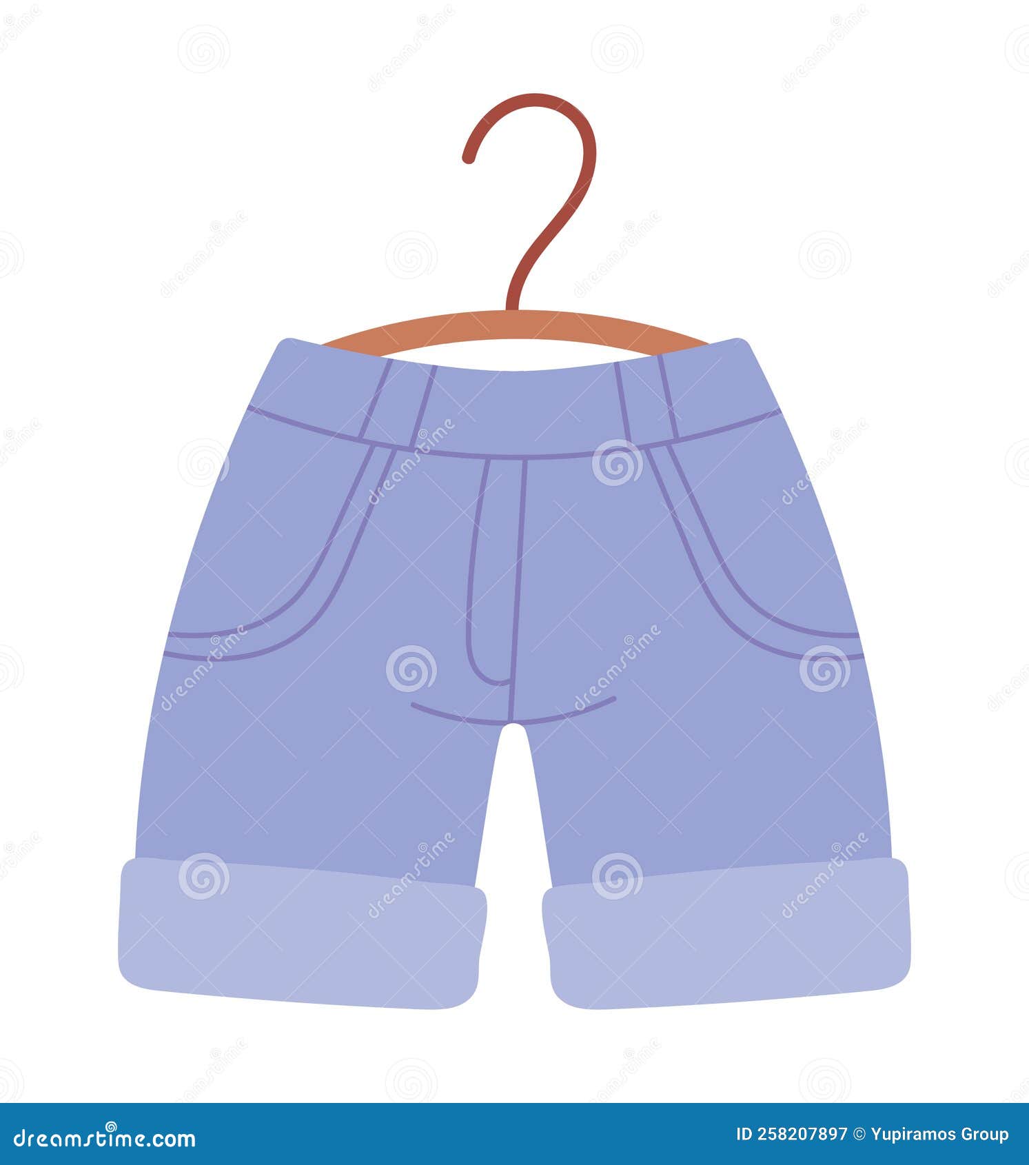 Short pants in hanger stock vector. Illustration of fabric - 258207897