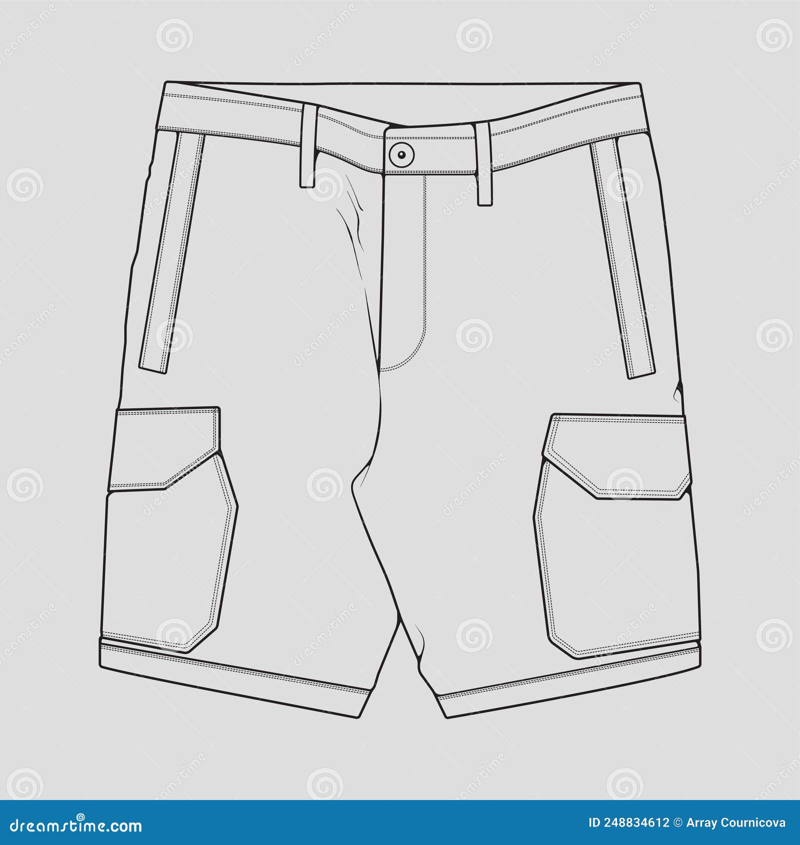 Short Pants Outline Drawing Vector, Short Pants in a Sketch Style ...