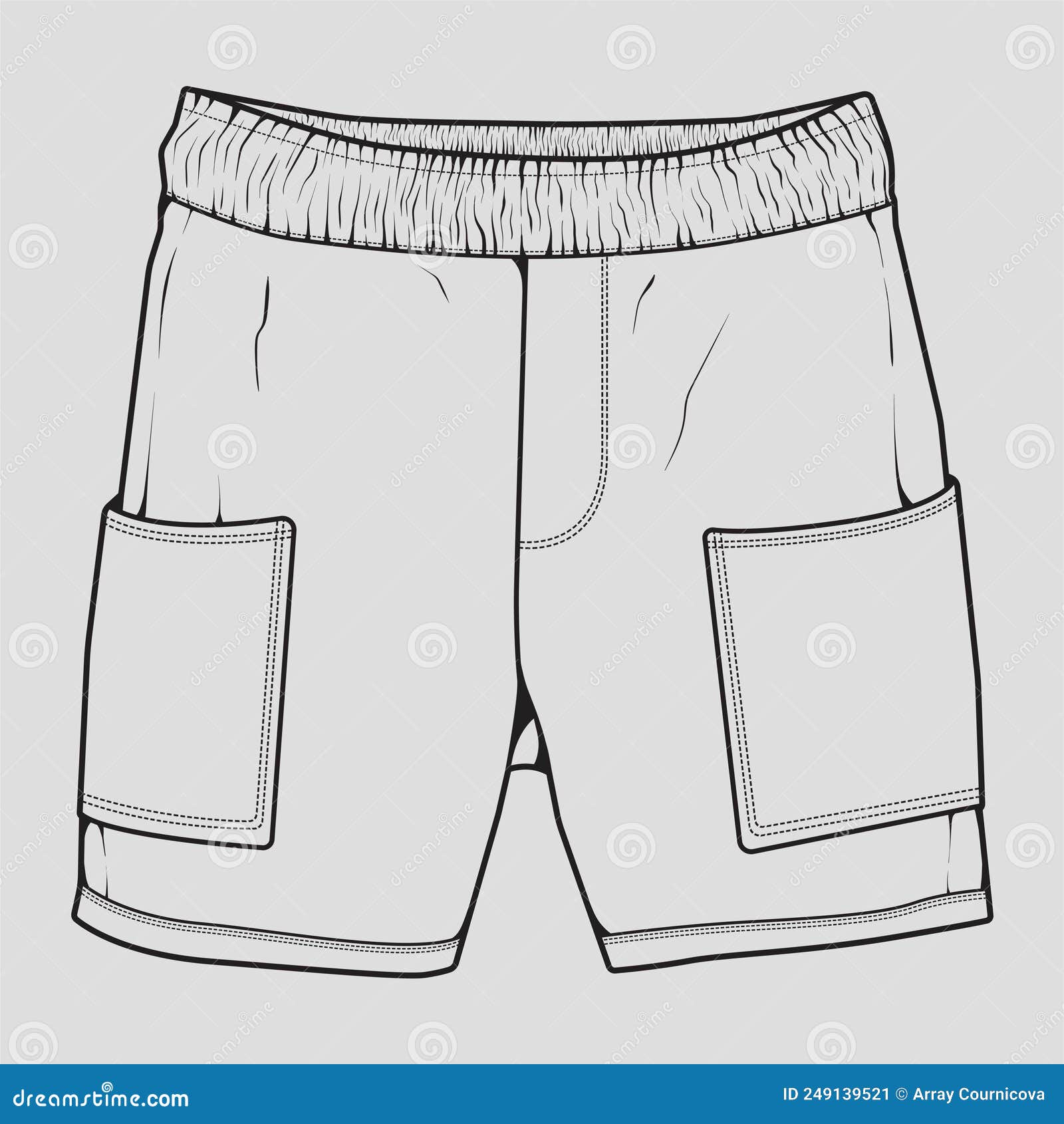 Short Pants Outline Drawing Vector, Short Pants in a Sketch Style ...