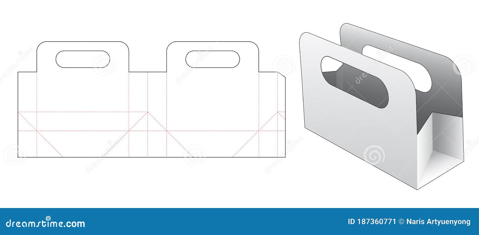 Short Paper Bag Die Cut Template Stock Vector - Illustration of ...