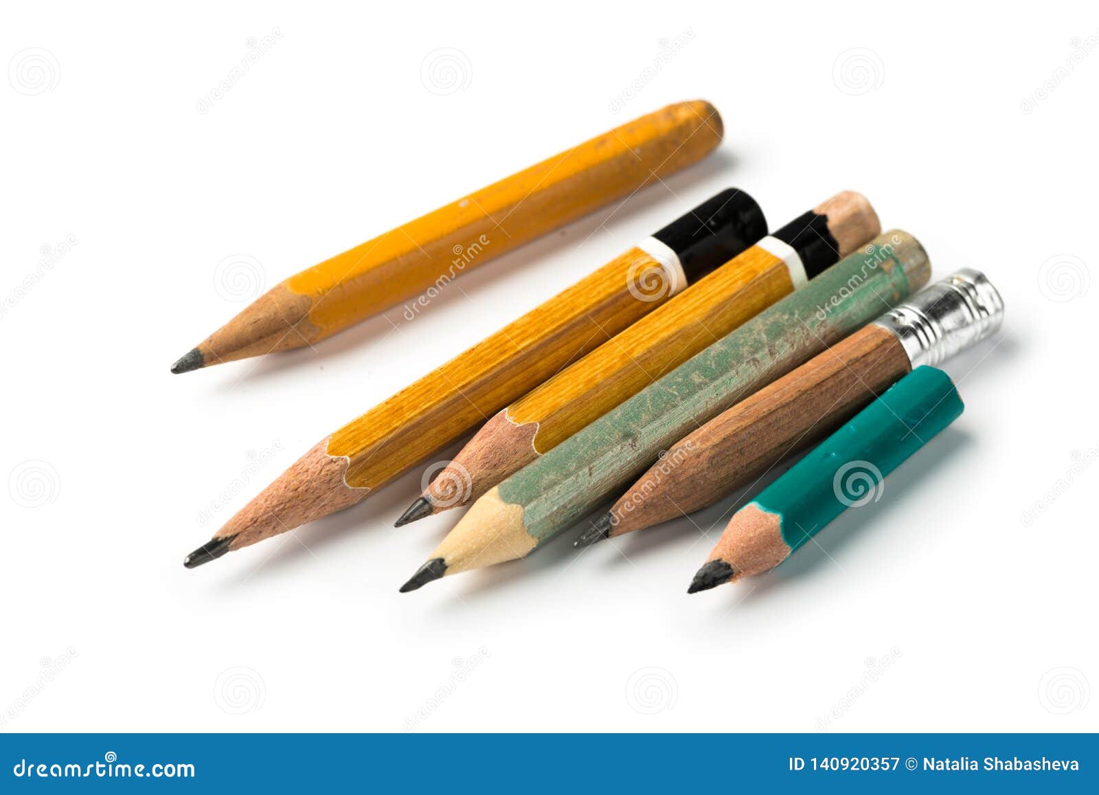 Short Pencils on Isolated White Background Stock Image - Image of sharp ...