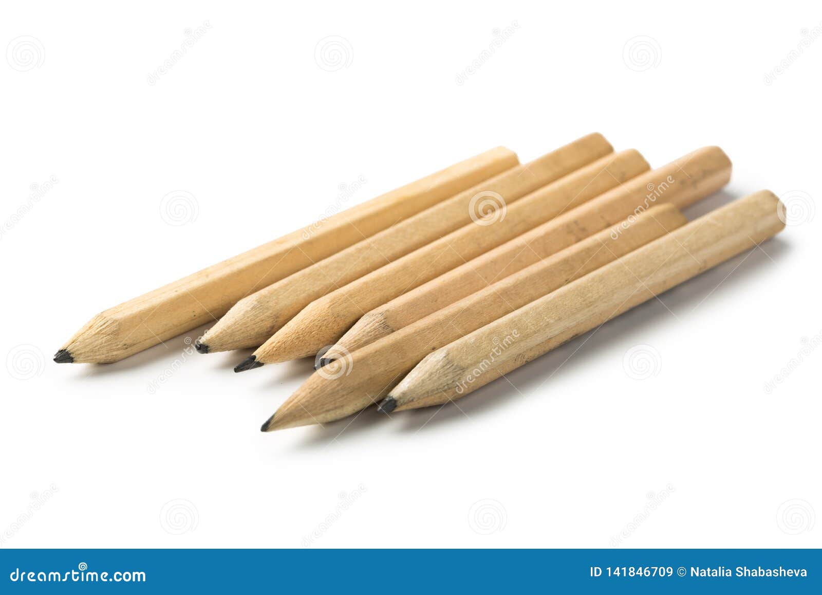 Short Pencils on Isolated White Background Stock Image - Image of ...