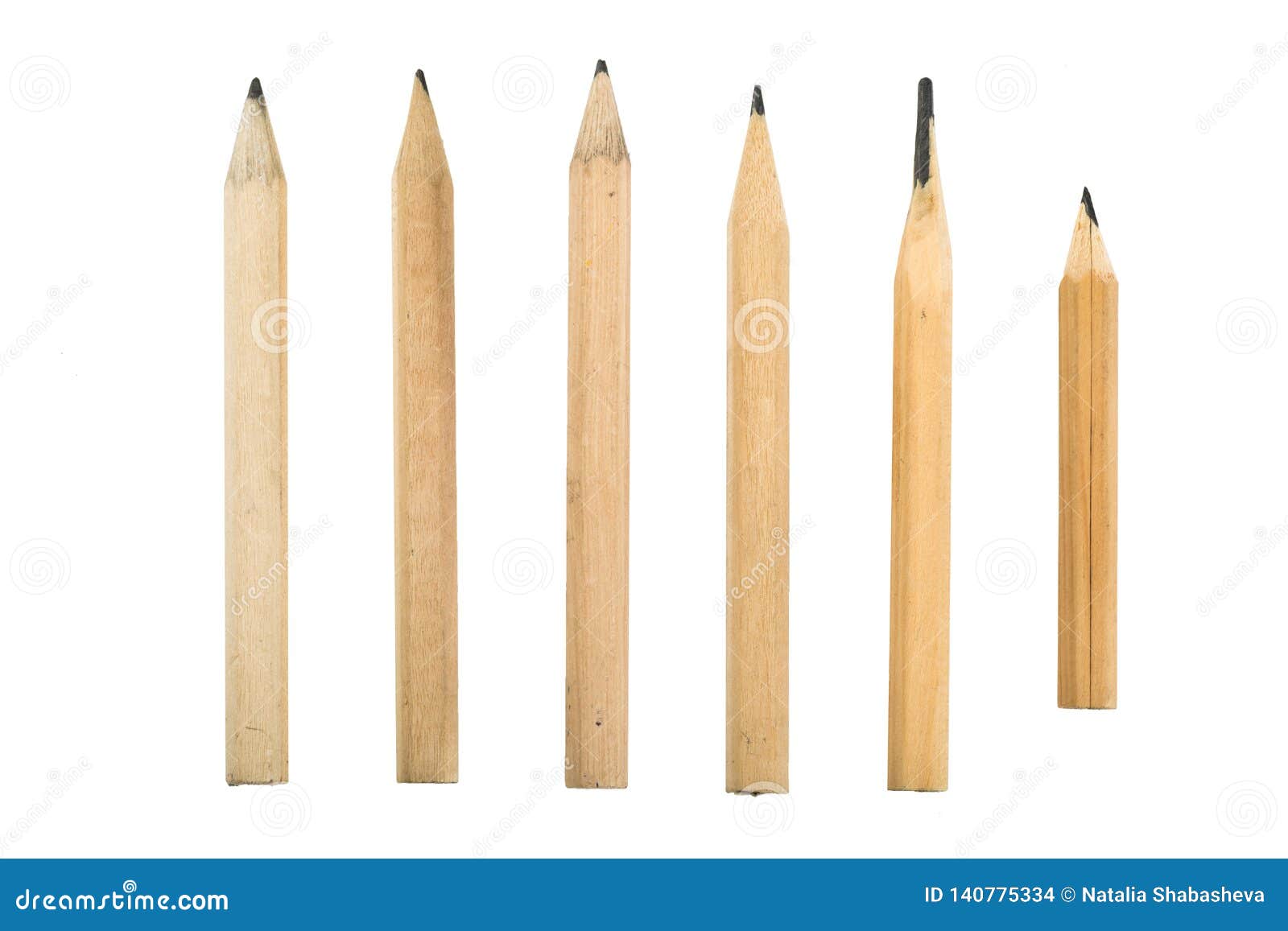 Short Pencils on Isolated White Background Stock Photo - Image of ...