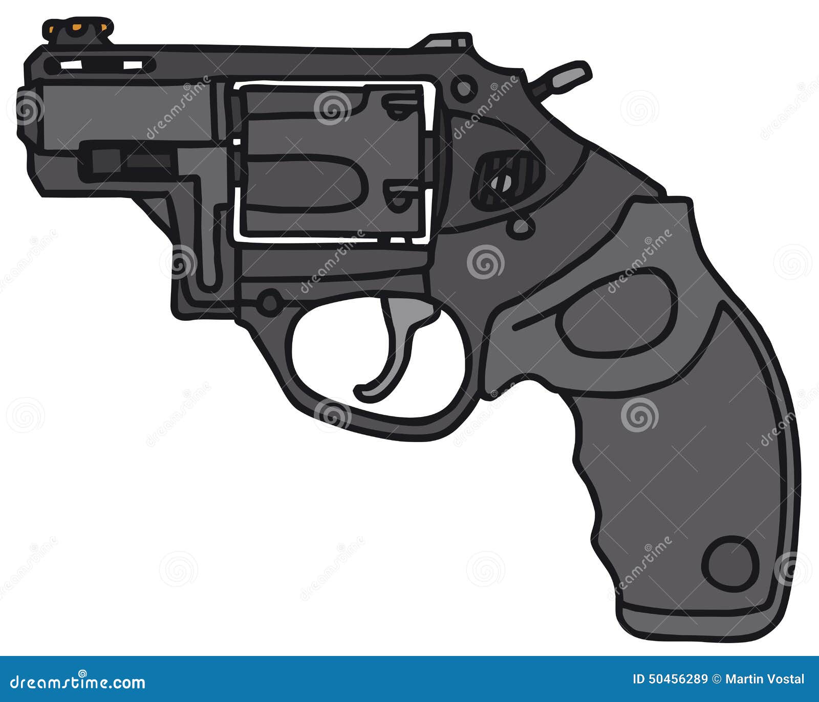 Short revolver stock vector. Illustration of firearm - 50456289