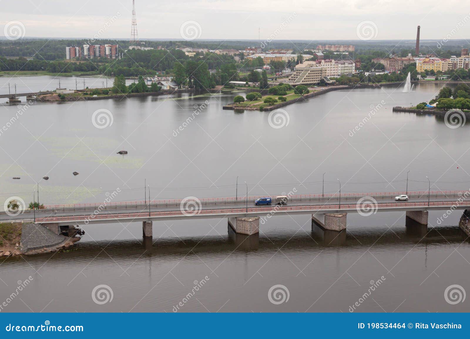 Short Road Bridge Across the River in the City. Stock Photo - Image of ...