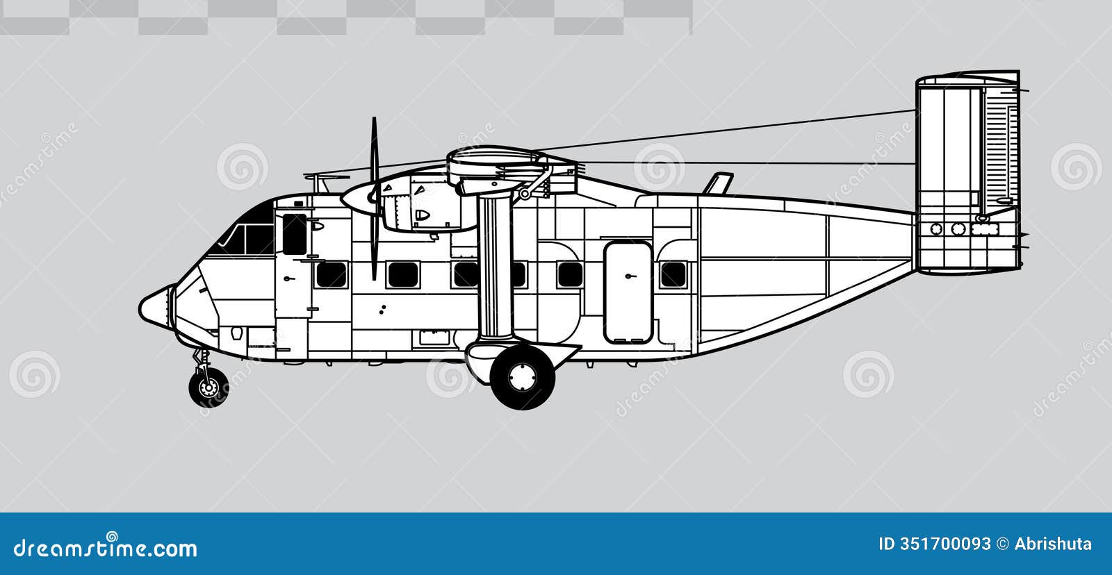 Short SC7 Skyliner 3A-100. Vector Drawing of Light Utility Aircraft ...