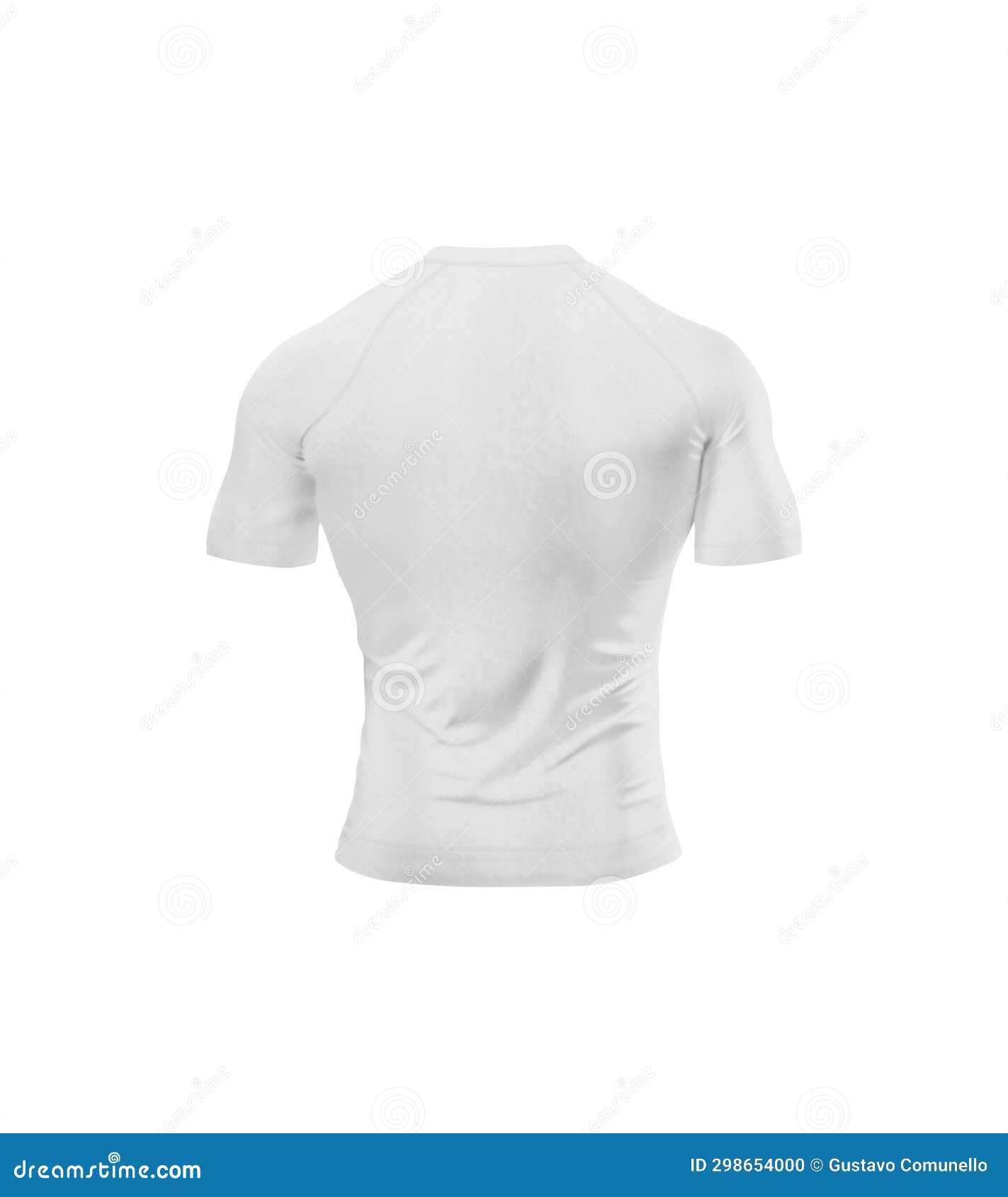 Short Sleeve Compression T-Shirt Back View on White Background Stock ...