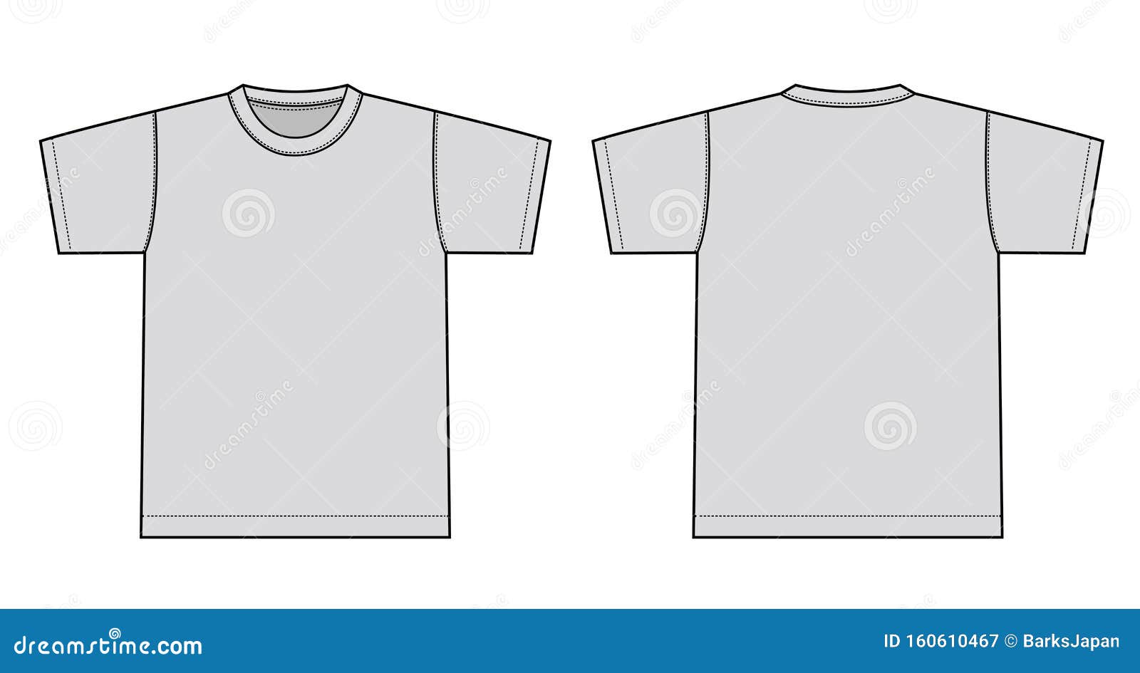 Short-sleeve T Shirts Template Illustration / Gray Stock Vector ...