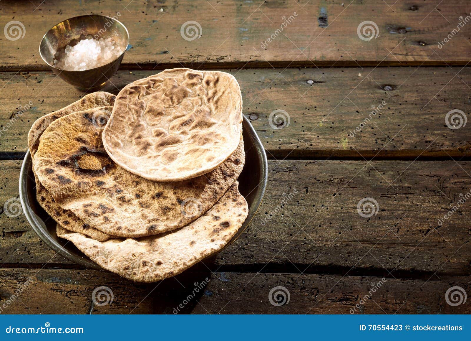 Short Stack of Toasted Indian Flat Chapati Bread Stock Image - Image of ...