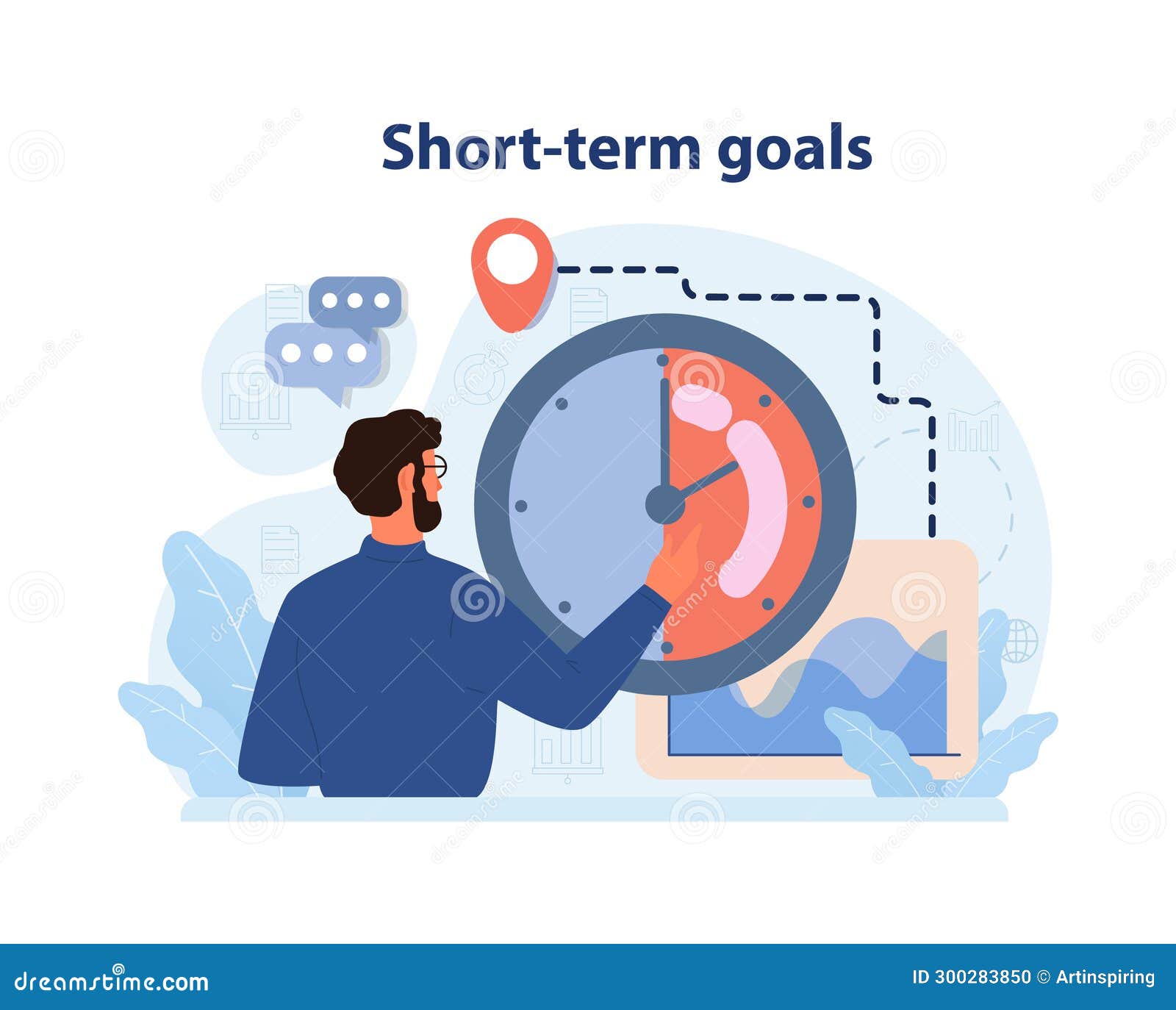 Short-term Goals Concept. Flat Vector Illustration Stock Illustration ...