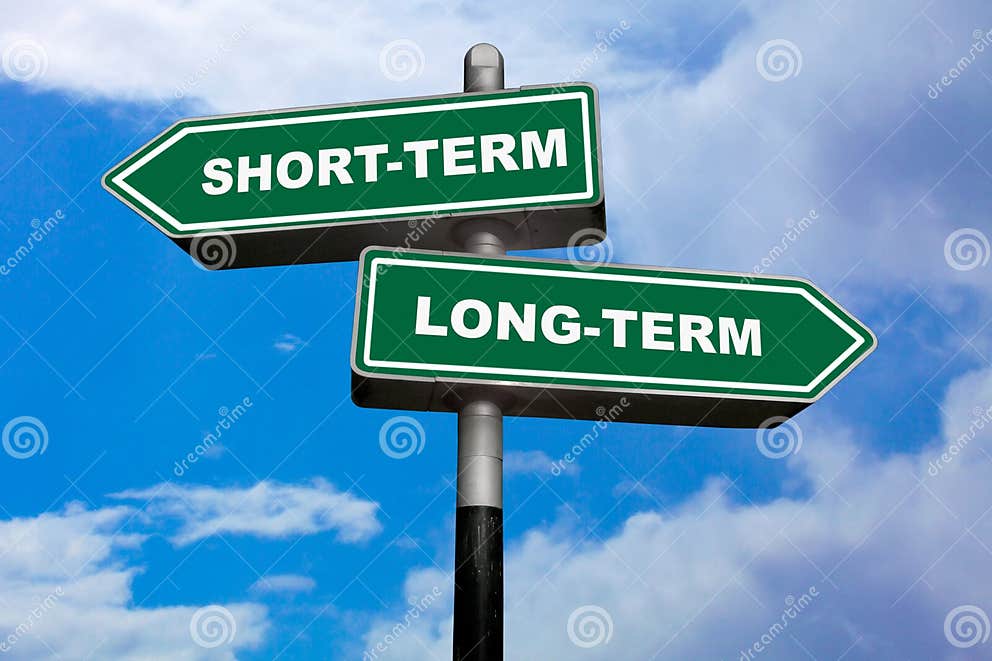 Short-Term or Long-Term - Direction Signs Stock Image - Image of front ...