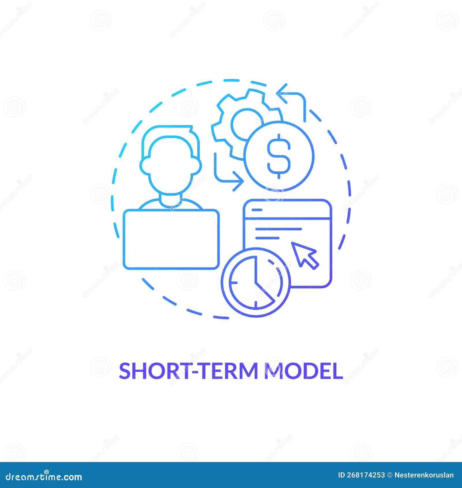 Short-term Model Blue Gradient Concept Icon Stock Illustration ...