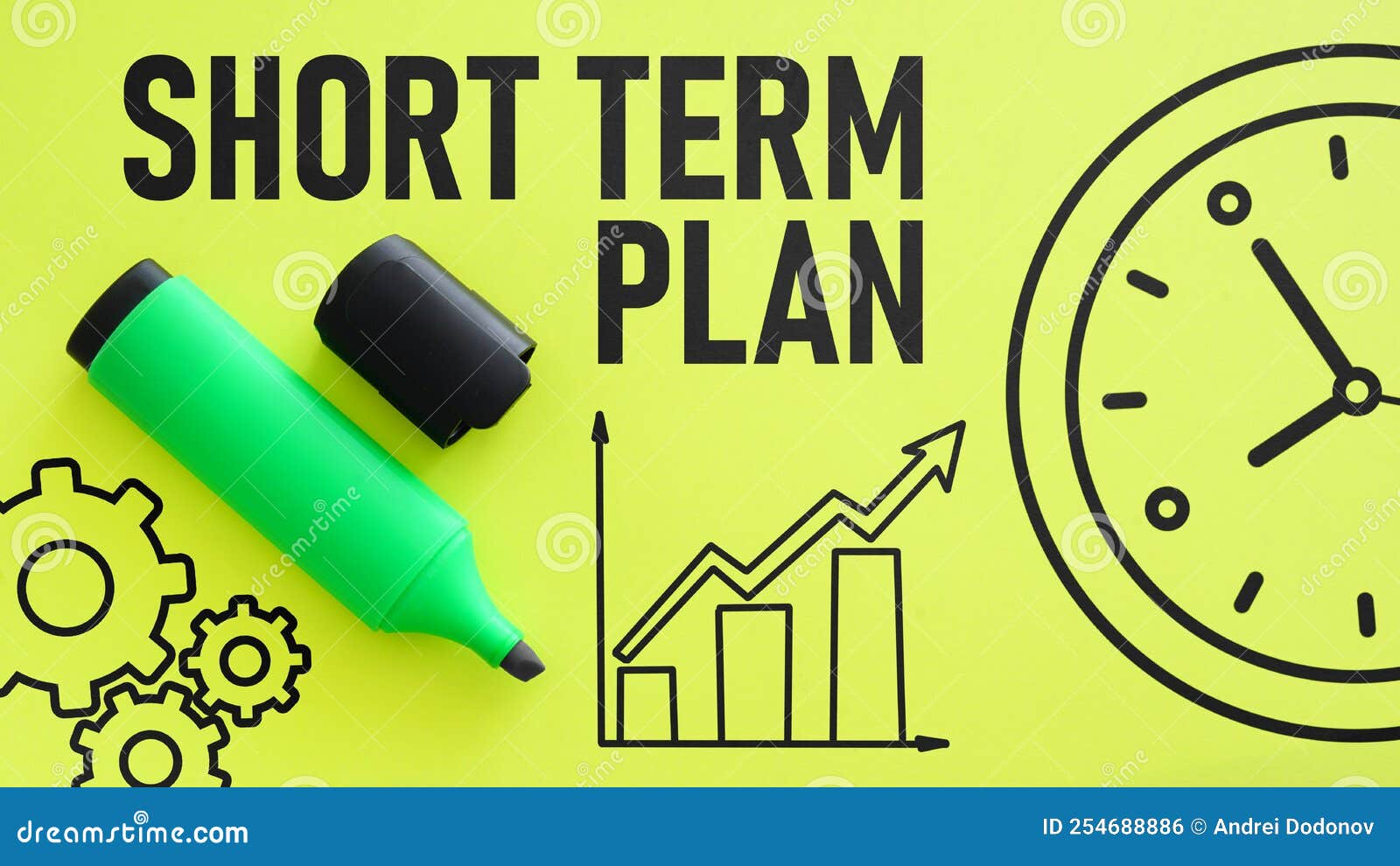 Short Term Plan is Shown Using the Text and Picture of Clock Stock ...