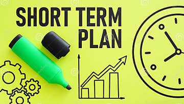 Short Term Plan is Shown Using the Text and Picture of Clock Stock ...