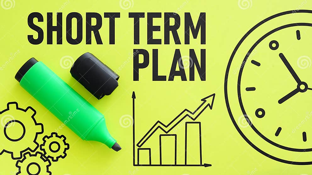 Short Term Plan is Shown Using the Text and Picture of Clock Stock ...