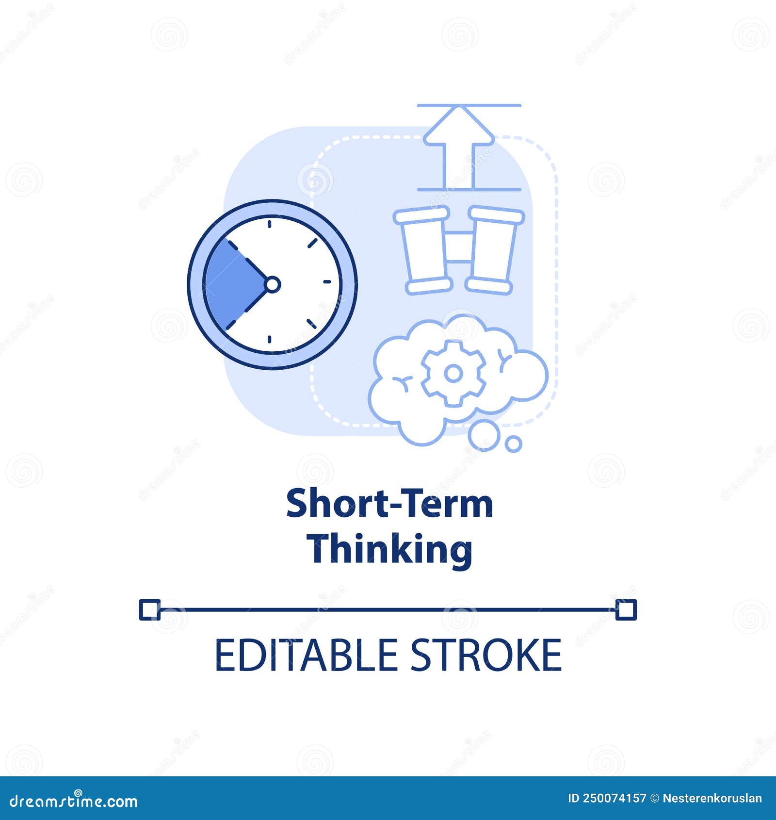 Short Term Thinking Light Blue Concept Icon Stock Vector - Illustration ...