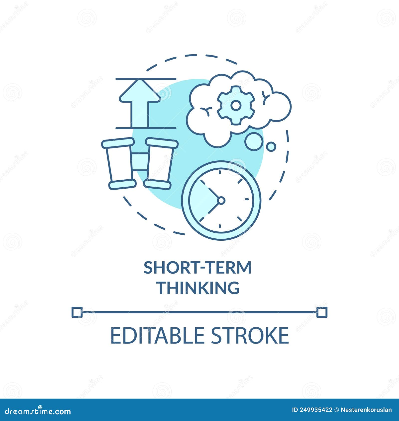 Short Term Thinking Turquoise Concept Icon Stock Vector - Illustration ...