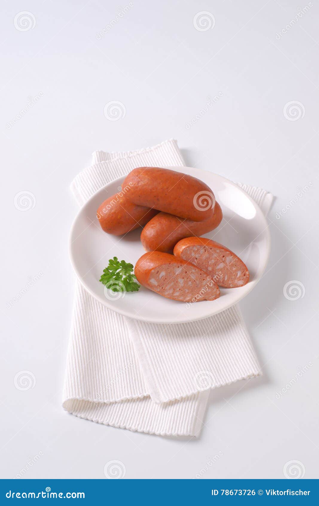 Short thick sausages stock photo. Image of pork, smoked - 78673726