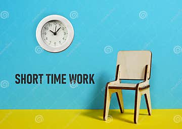 Short Time Work is Shown Using the Text and Photo of the Clock Stock ...