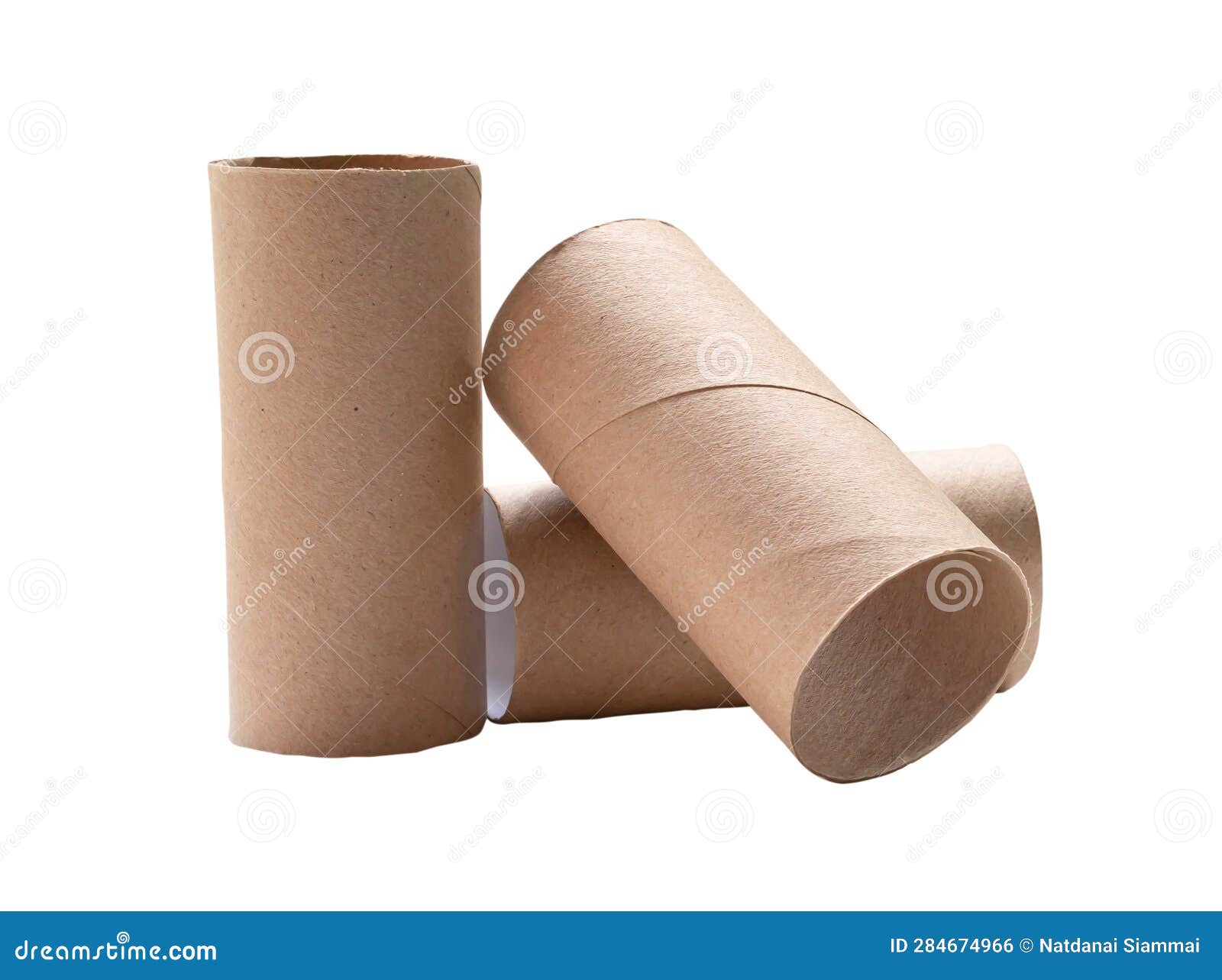 Short Tissue Paper Cores in Stack Isolated on White Background with ...