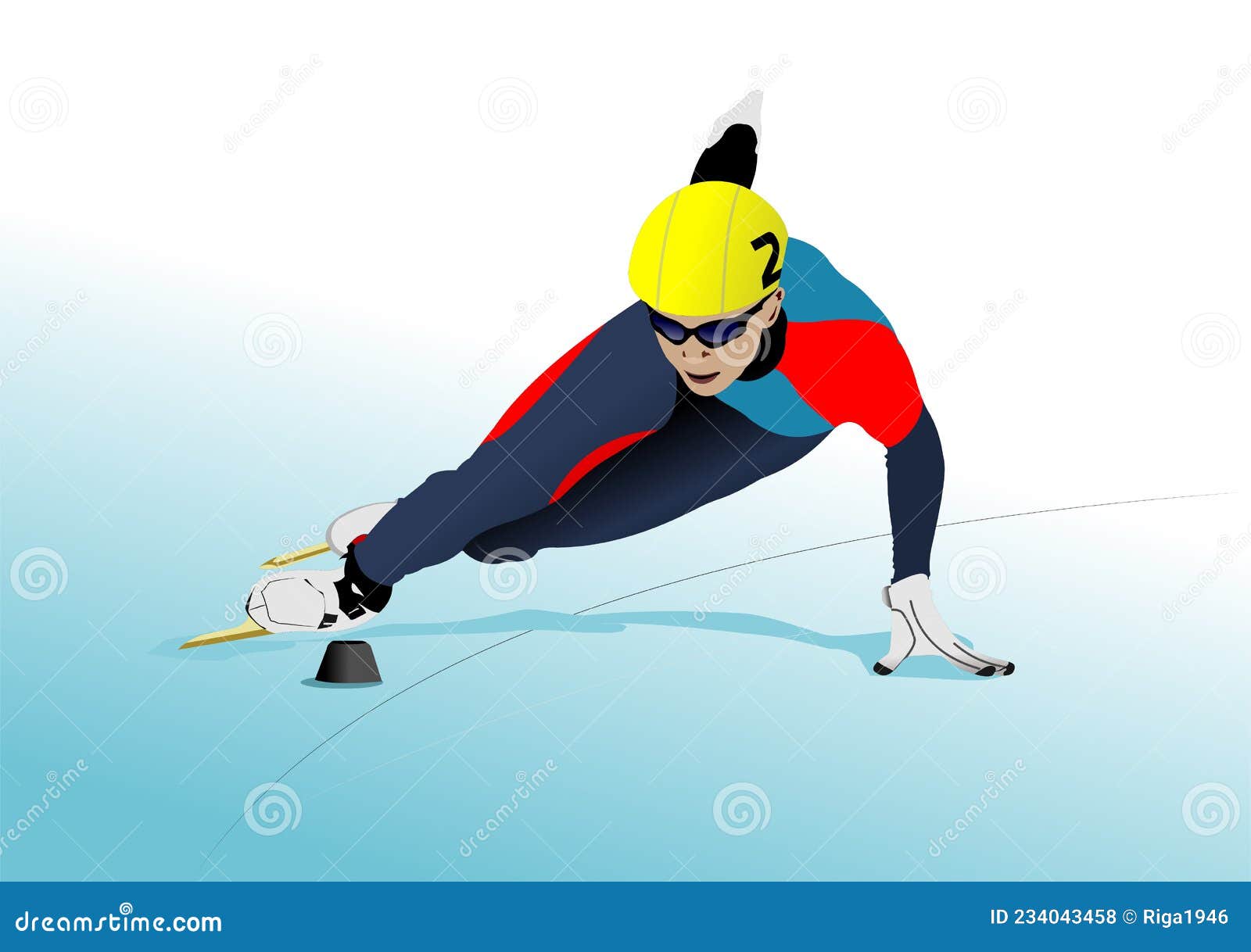 Short Track Speed Skating stock vector. Illustration of vector - 234043458