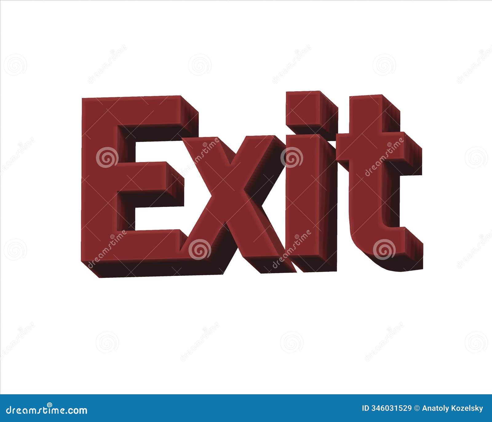 A Short Word Indicating the Exit. Stock Illustration - Illustration of ...