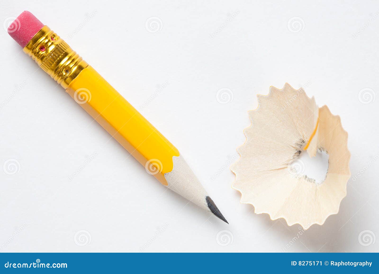 Short Yellow Pencil on Textured White Paper Stock Image - Image of ...
