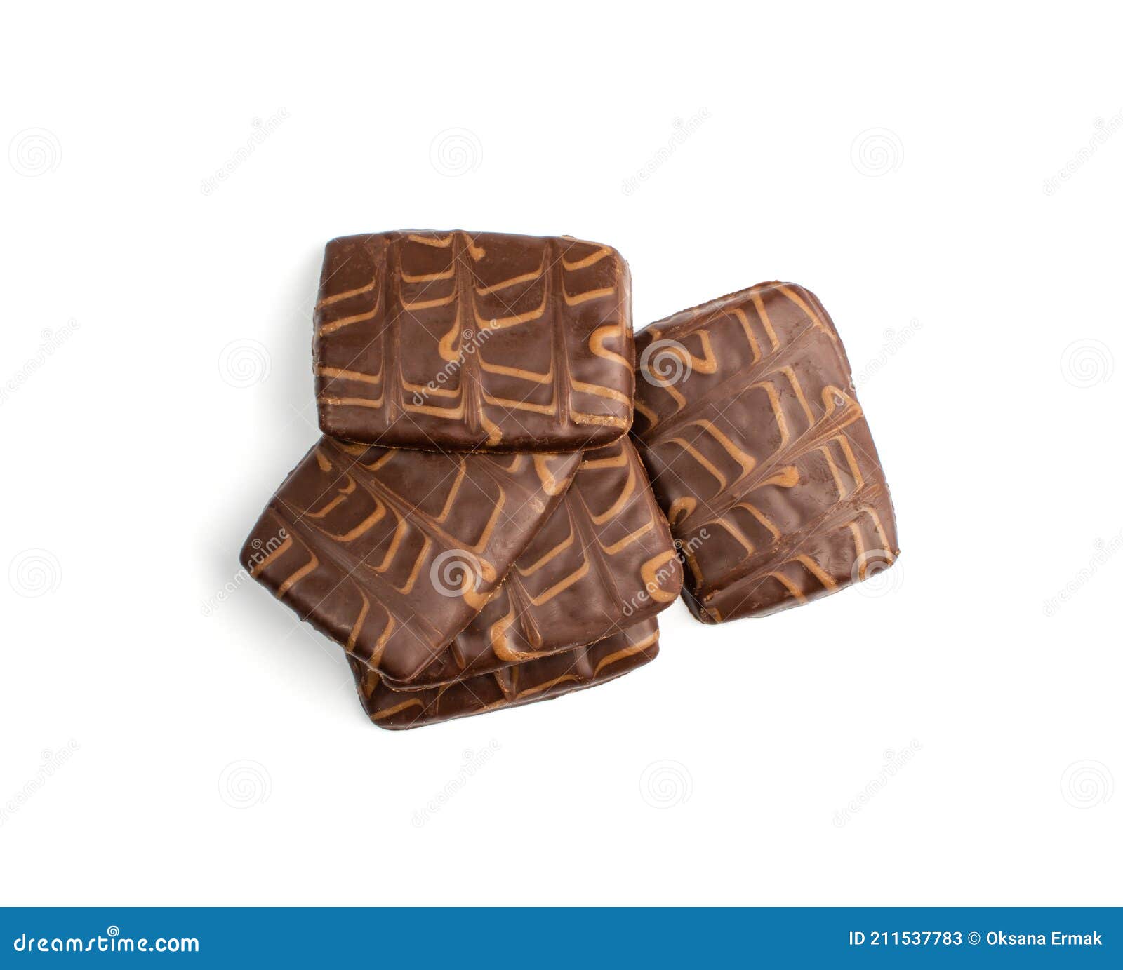 Shortbread Biscuit Coated in Milk and Dark Chocolate Stock Image ...