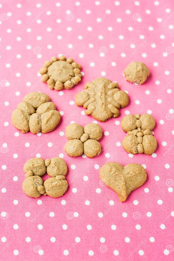 Shortbread Biscuits Figure on a Pink Background Stock Photo - Image of ...
