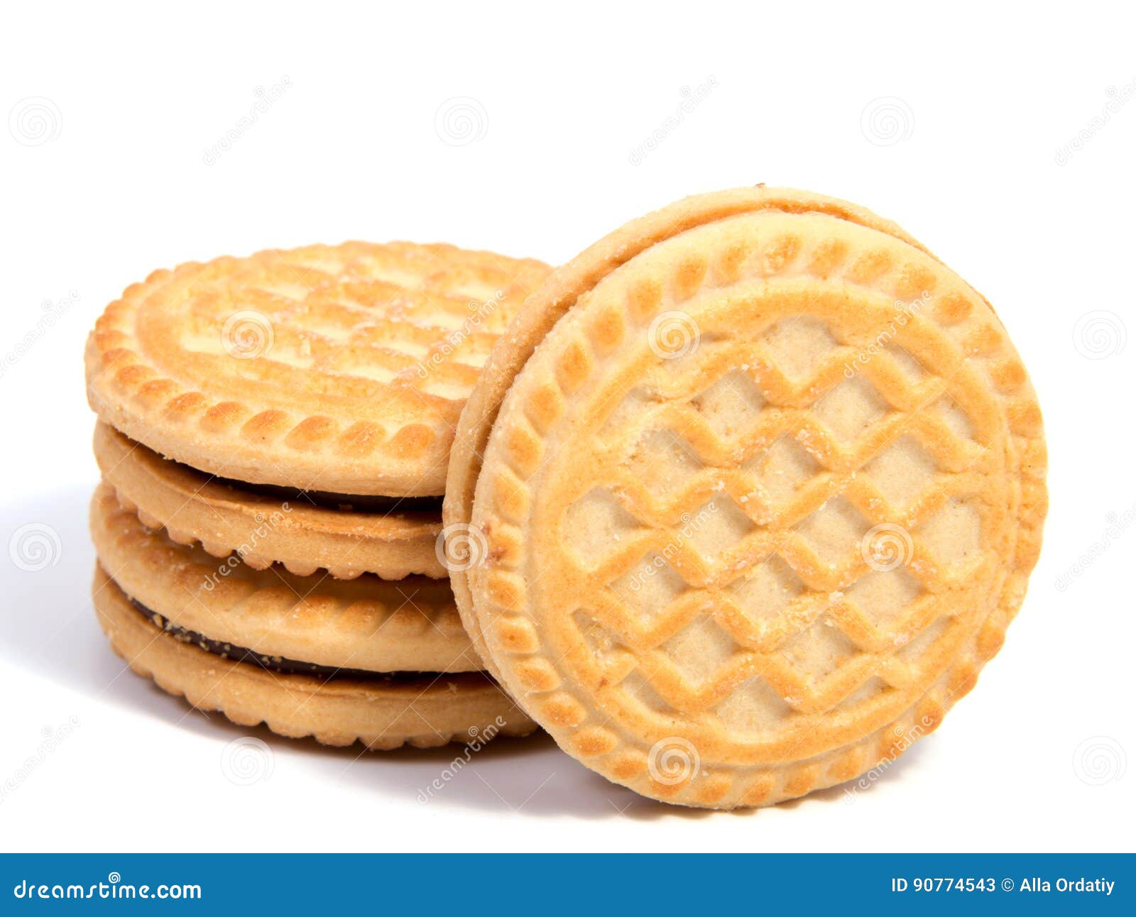 Shortbread Biscuits on a White Background Stock Image - Image of milk ...