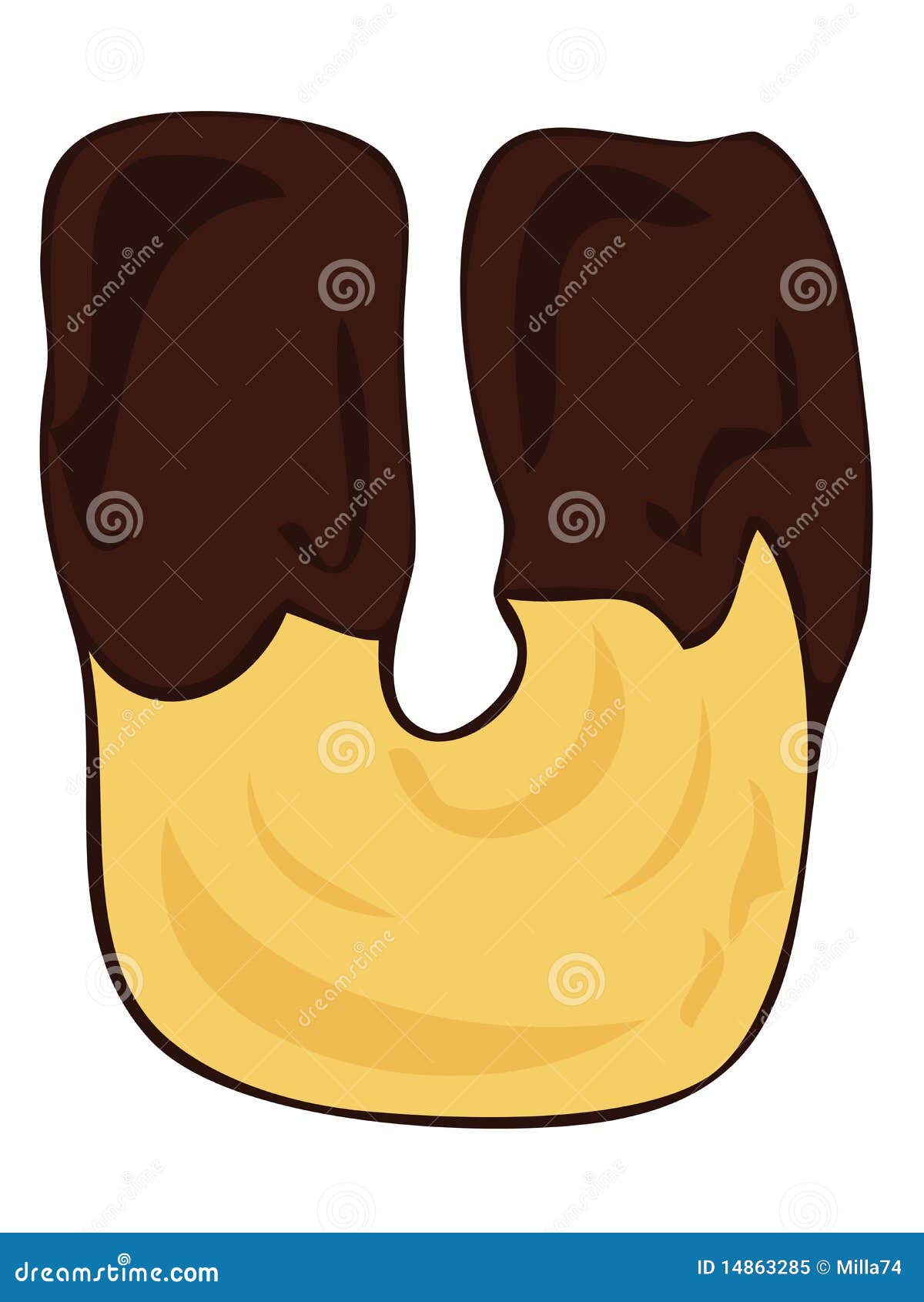 Shortbread with chocolate. stock vector. Illustration of baking - 14863285