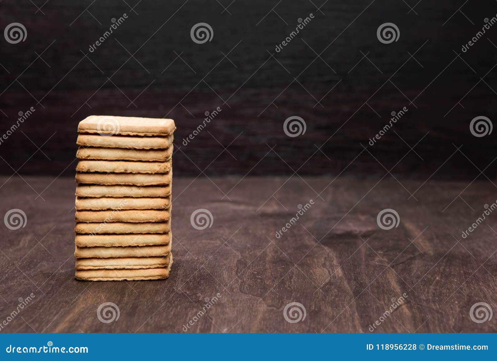 Shortbread Cookie on a Wooden Table. Tower of Cookies Stock Photo ...