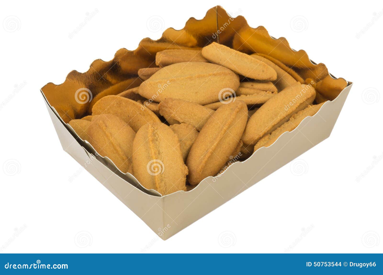 Shortbread Cookies in Golden Box Stock Photo - Image of crust ...