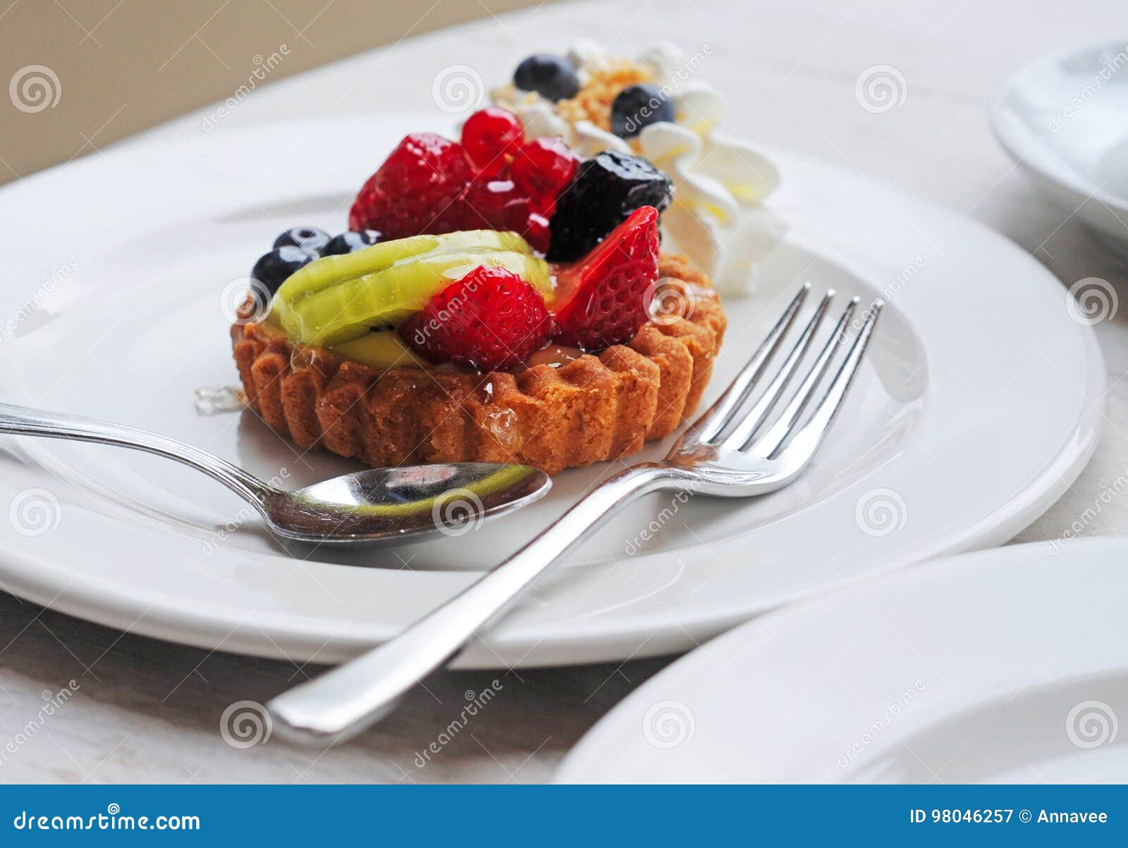 Shortbread fruit cake stock image. Image of dairy, blue - 98046257