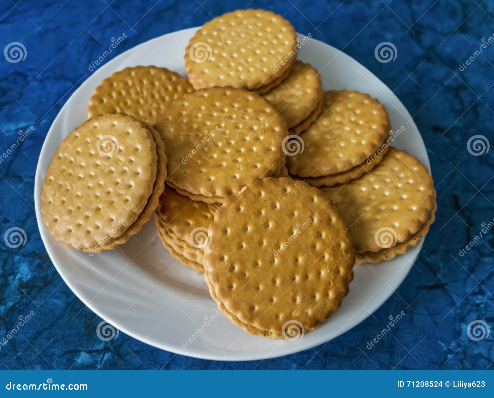 Shortbread round cookies stock photo. Image of cookies - 71208524