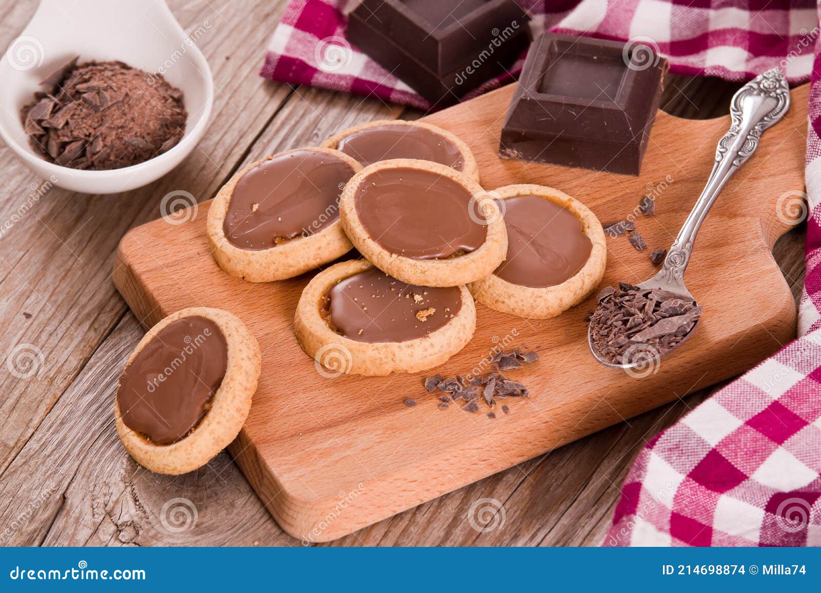 Shortcrust Pastry Biscuits with Chocolate. Stock Photo - Image of ...