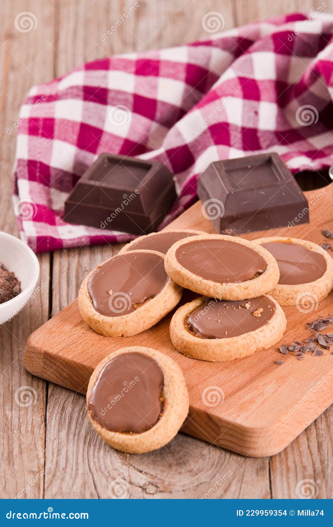 Shortcrust Pastry Biscuits with Chocolate. Stock Photo - Image of ...