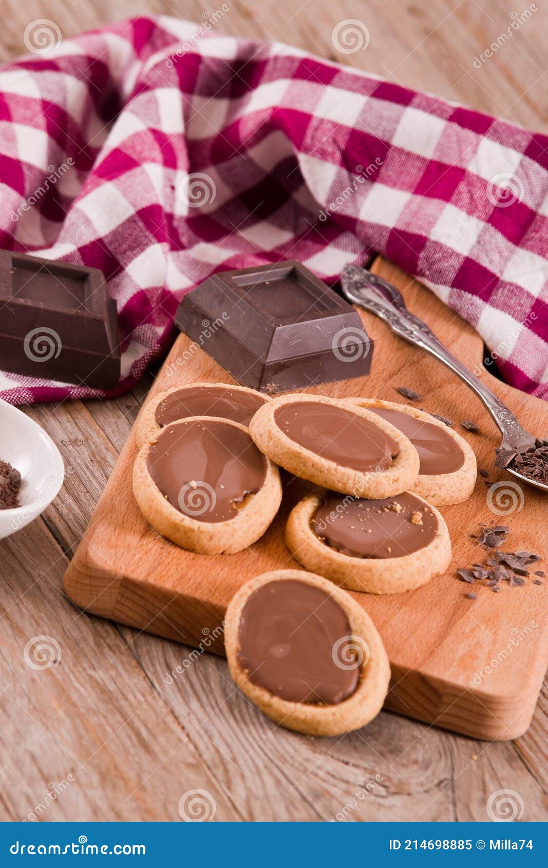 Shortcrust Pastry Biscuits with Chocolate. Stock Image - Image of ...