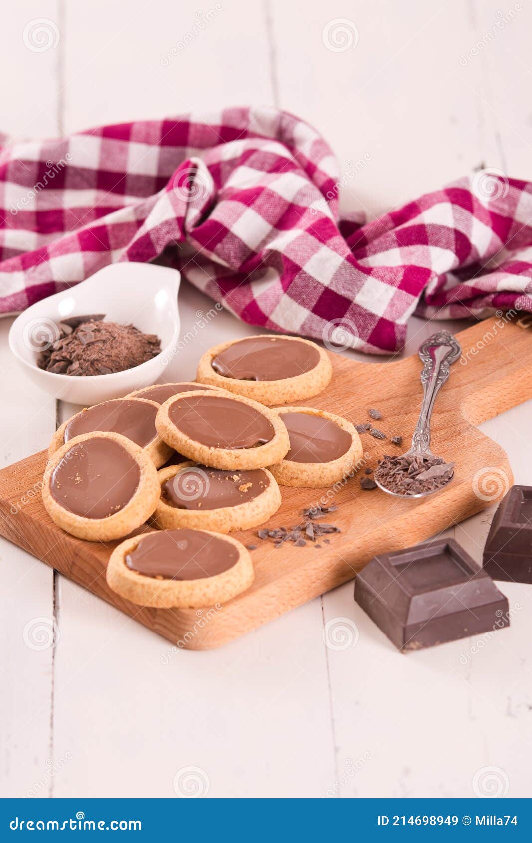 Shortcrust Pastry Biscuits with Chocolate. Stock Image - Image of ...