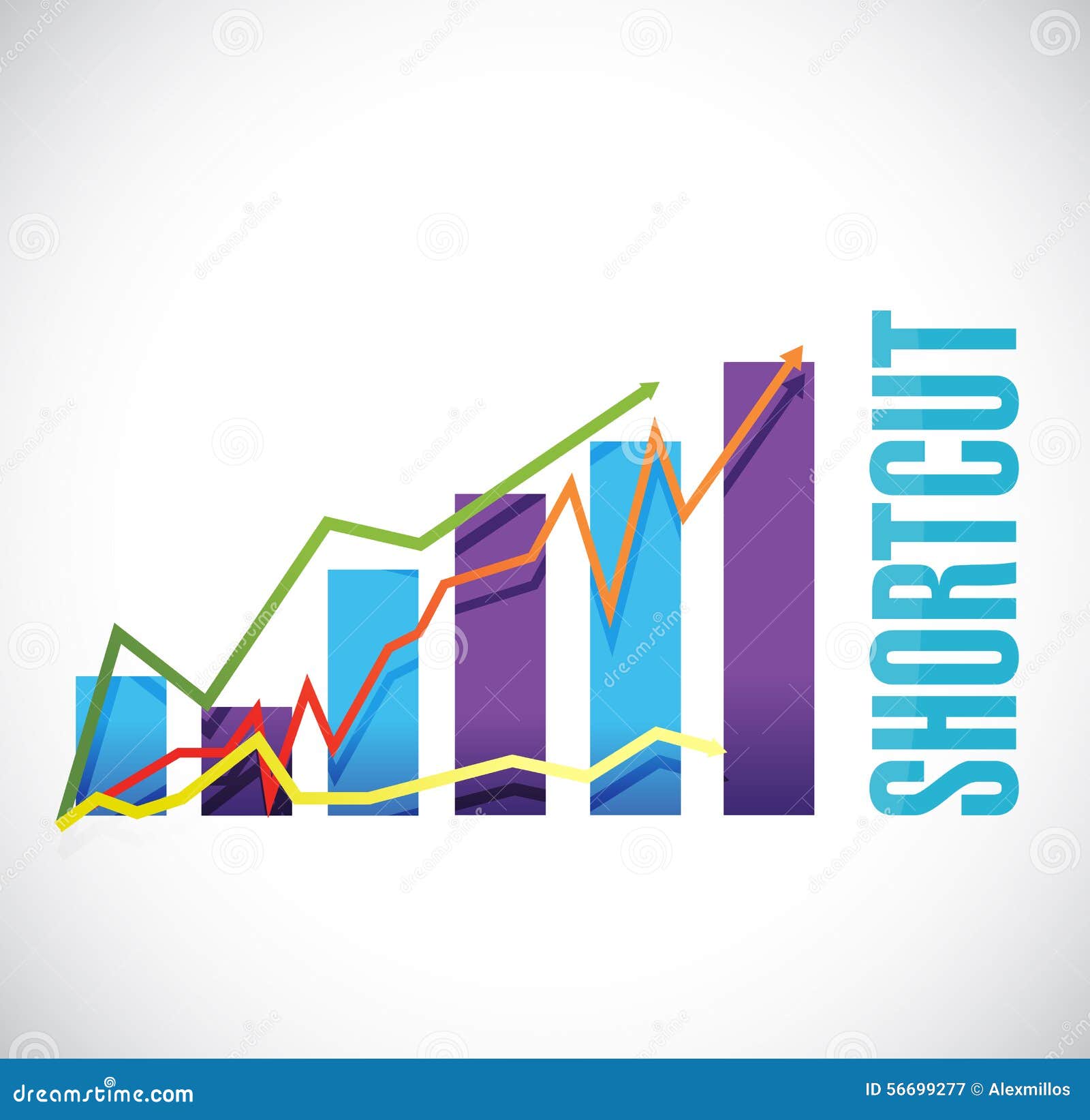 Shortcut Business Charts Sign Concept Illustration Royalty-Free Cartoon ...