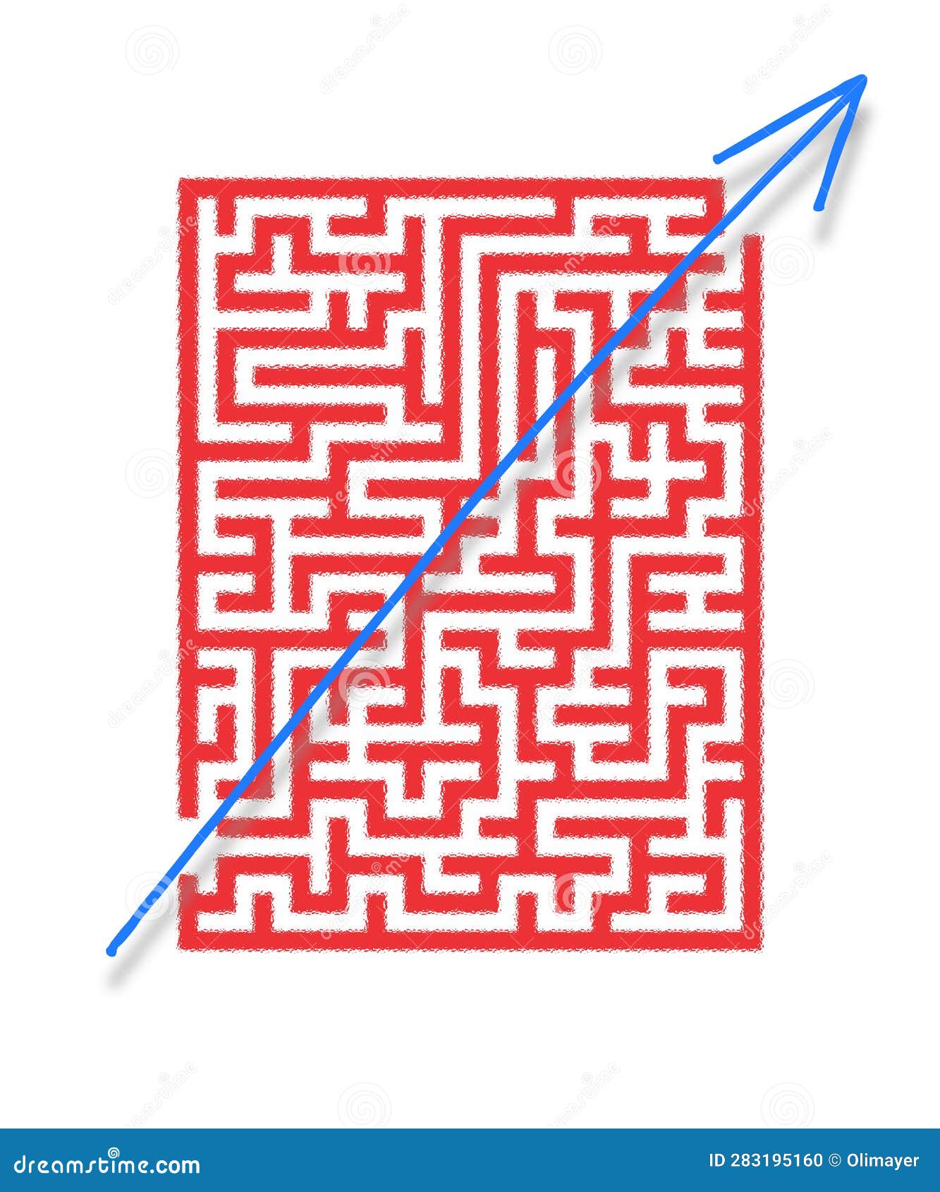 Maze Labirinth Cut by an Arrow. Stock Photo - Image of challenge, arrow ...
