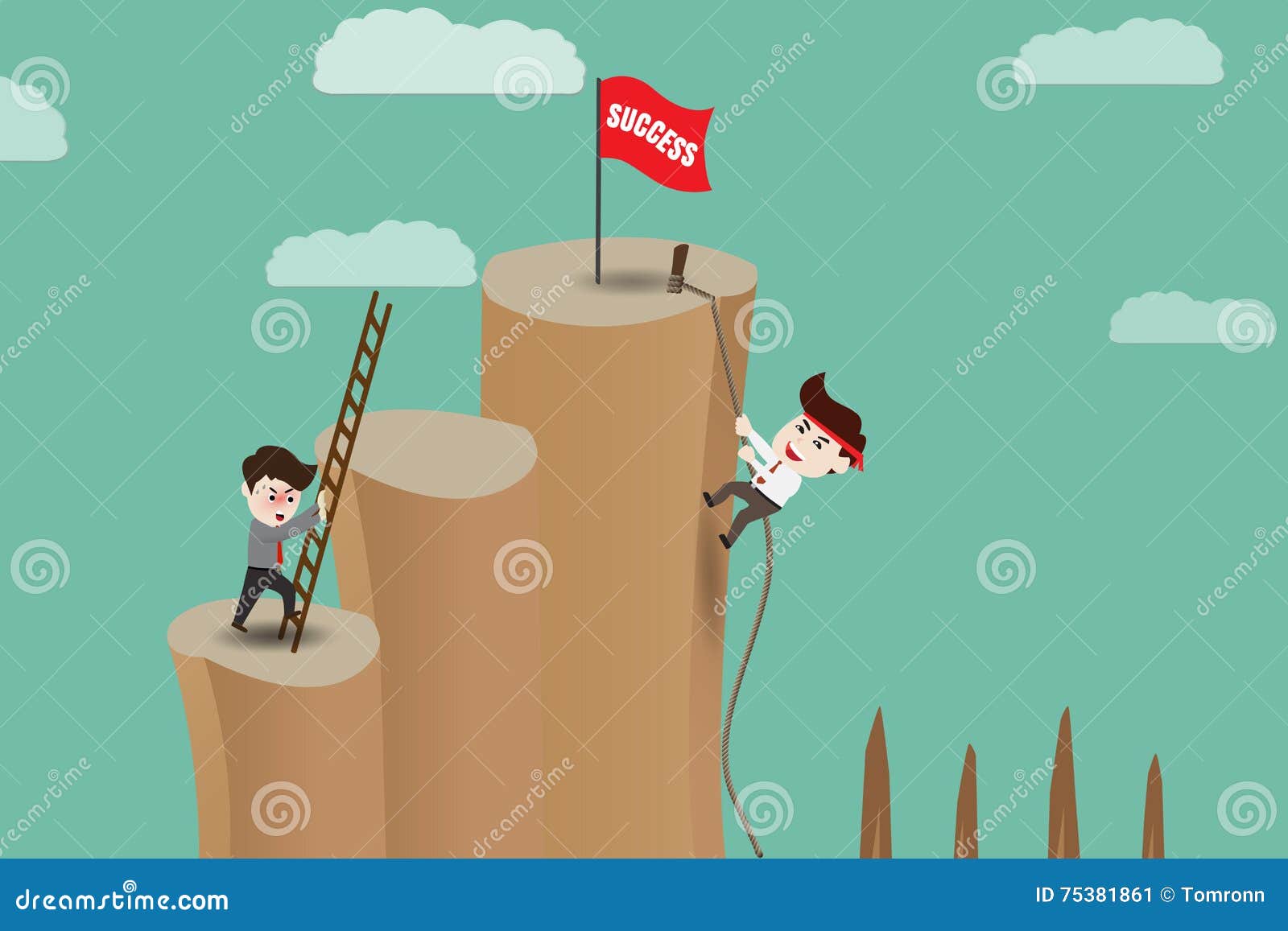 Shortcut - Risk Path To Success Cartoon Vector | CartoonDealer.com ...