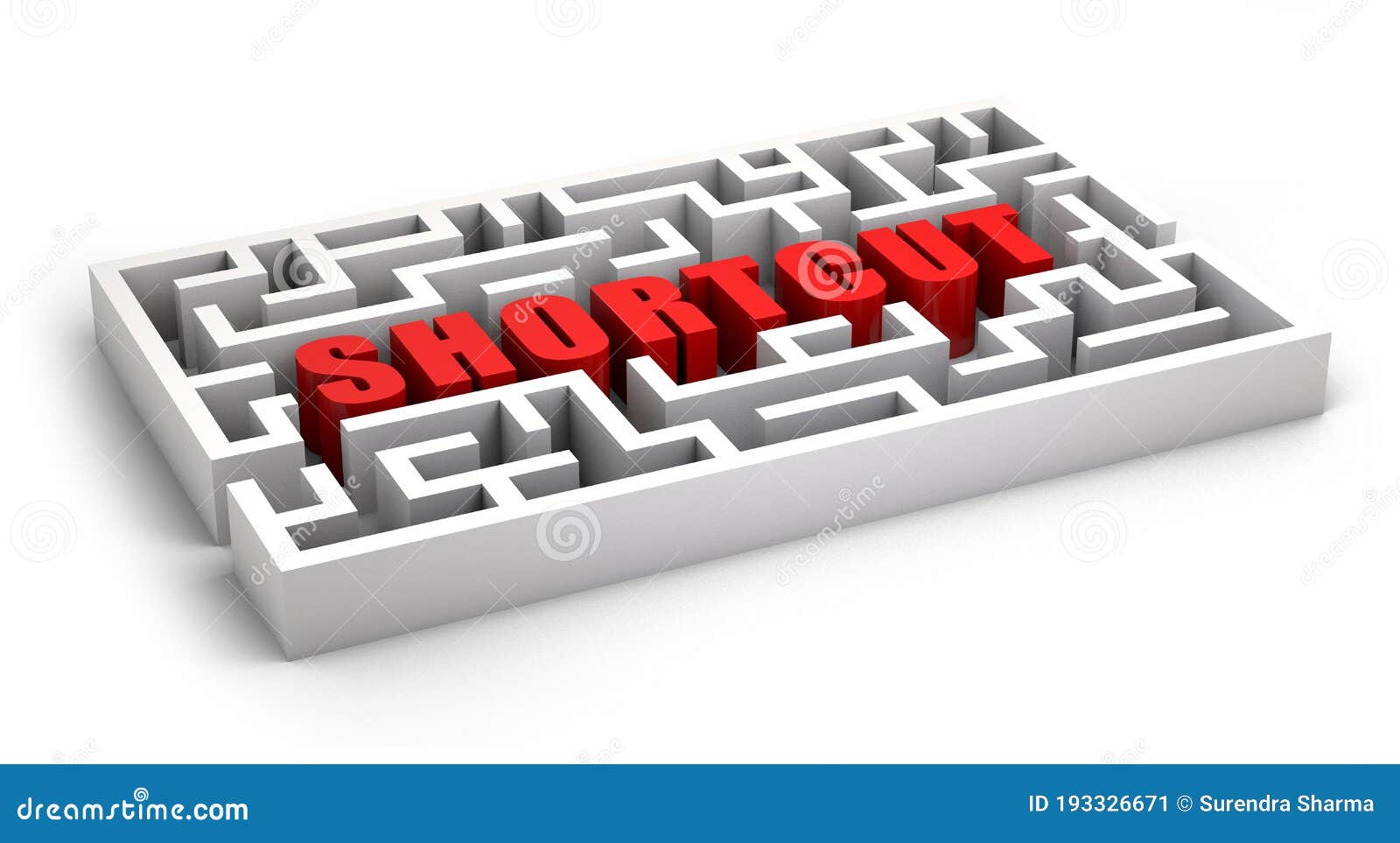 Maze Shortcut. Top View Of A Businessman Walking Through A Maze . Stock ...