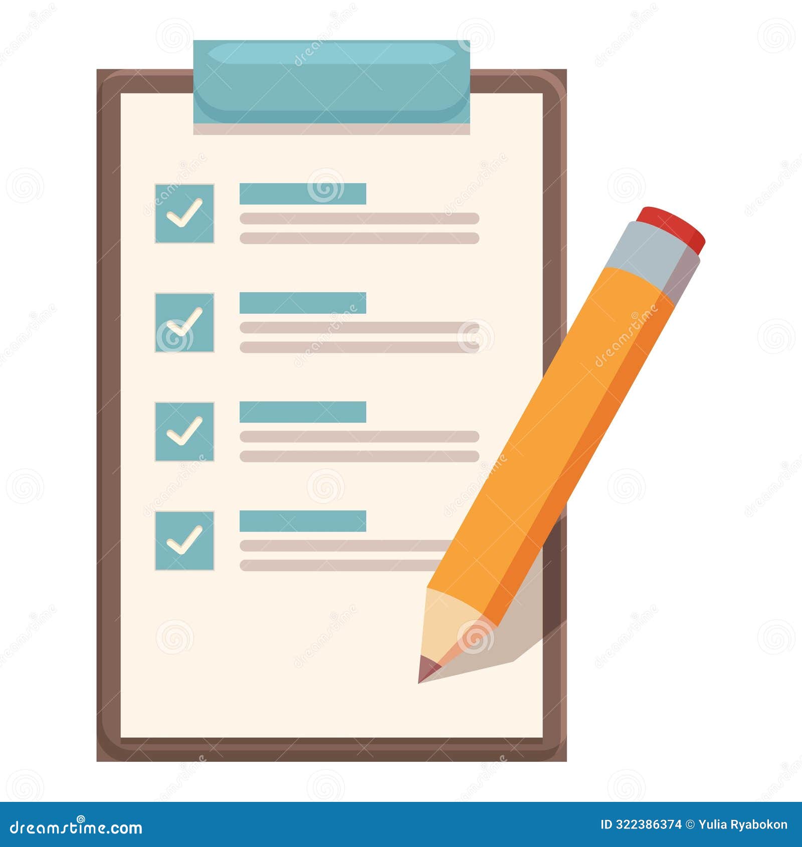 Pencil Taking Notes On Checklist Completing Tasks Ticking Off Boxes ...