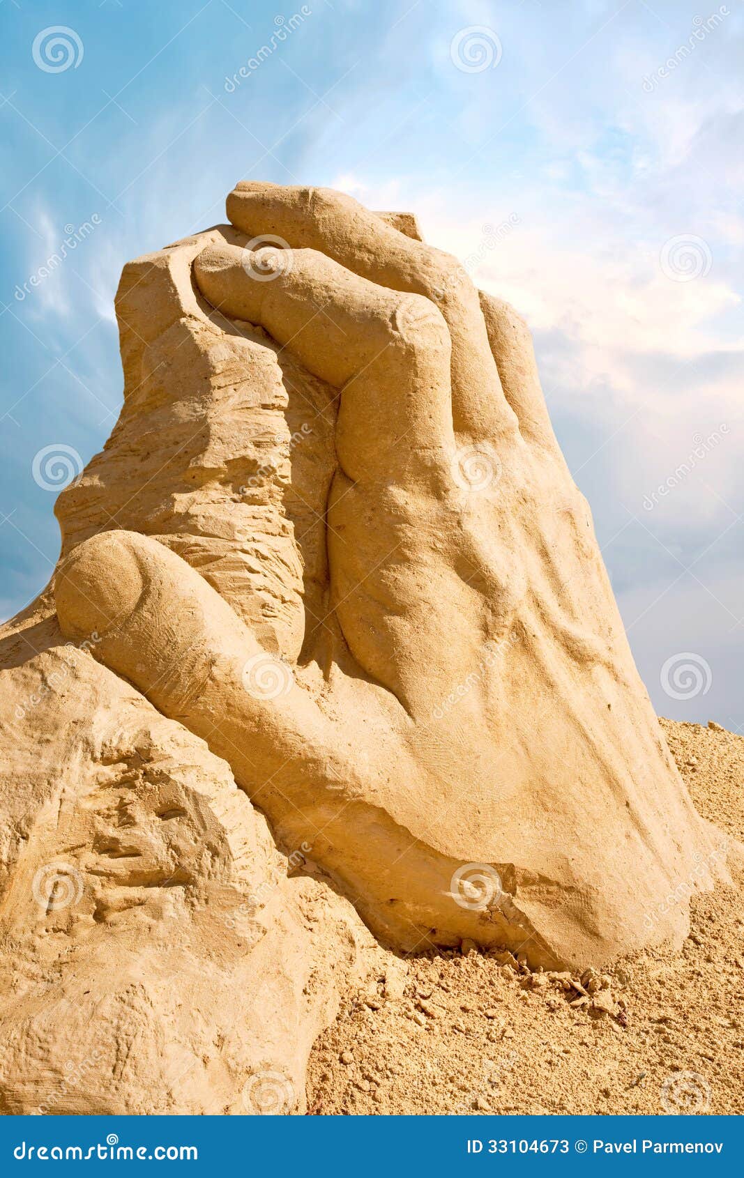 Shortlived Sculpture from Sand. Hand Editorial Stock Photo - Image of ...