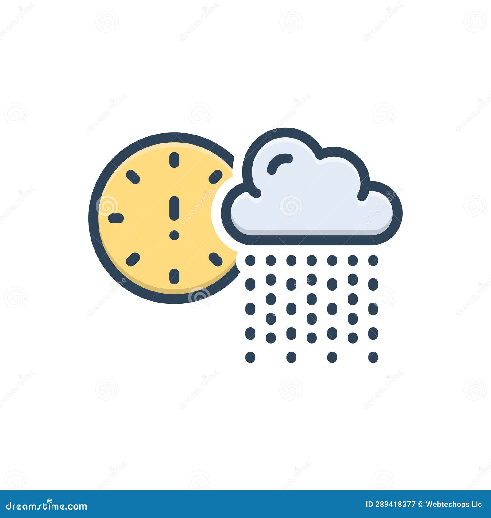 Color Illustration Icon for Shortly, Presently and Rainy Stock ...