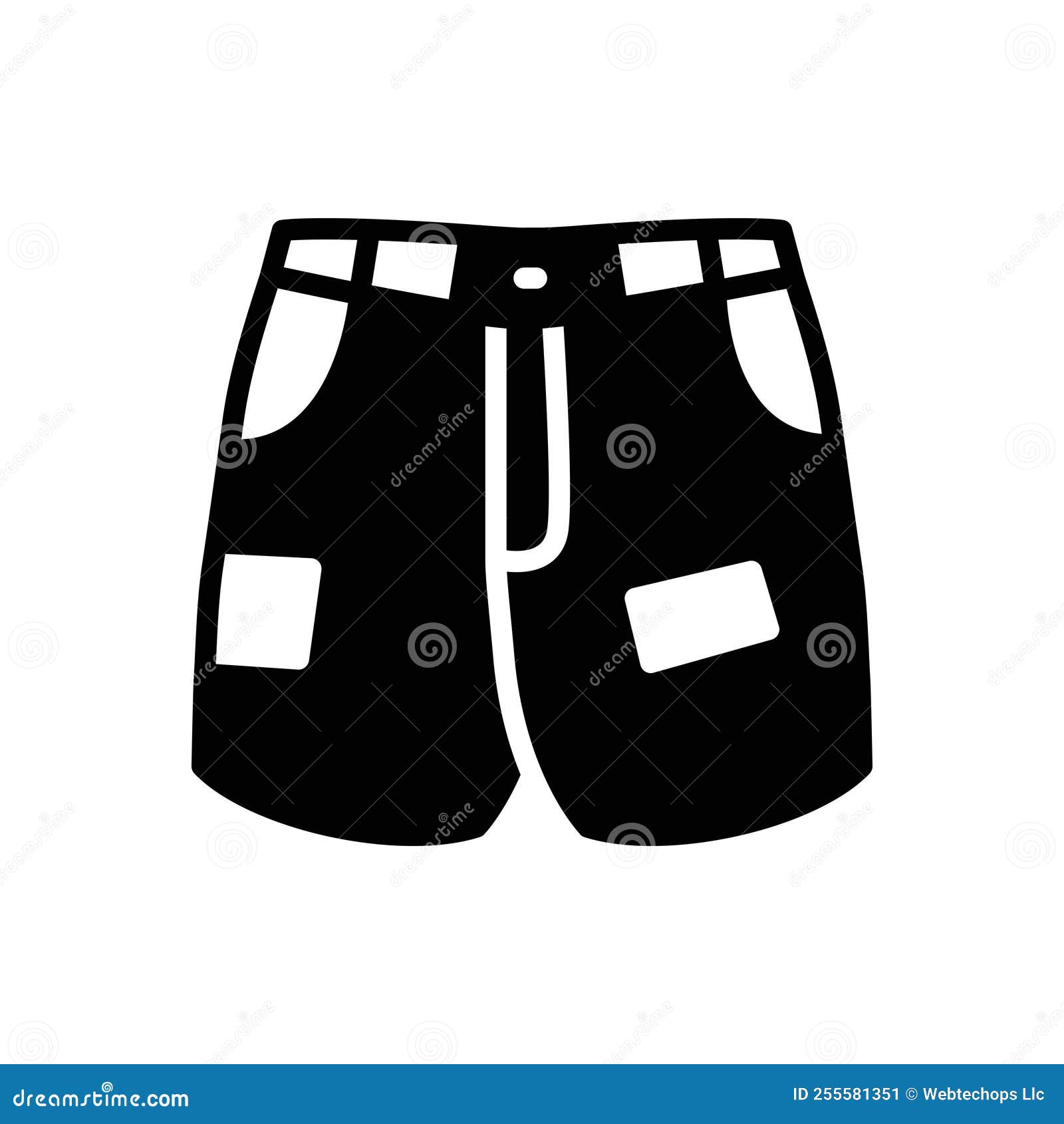 Black Solid Icon for Shorts, Wear and Fashion Stock Vector ...